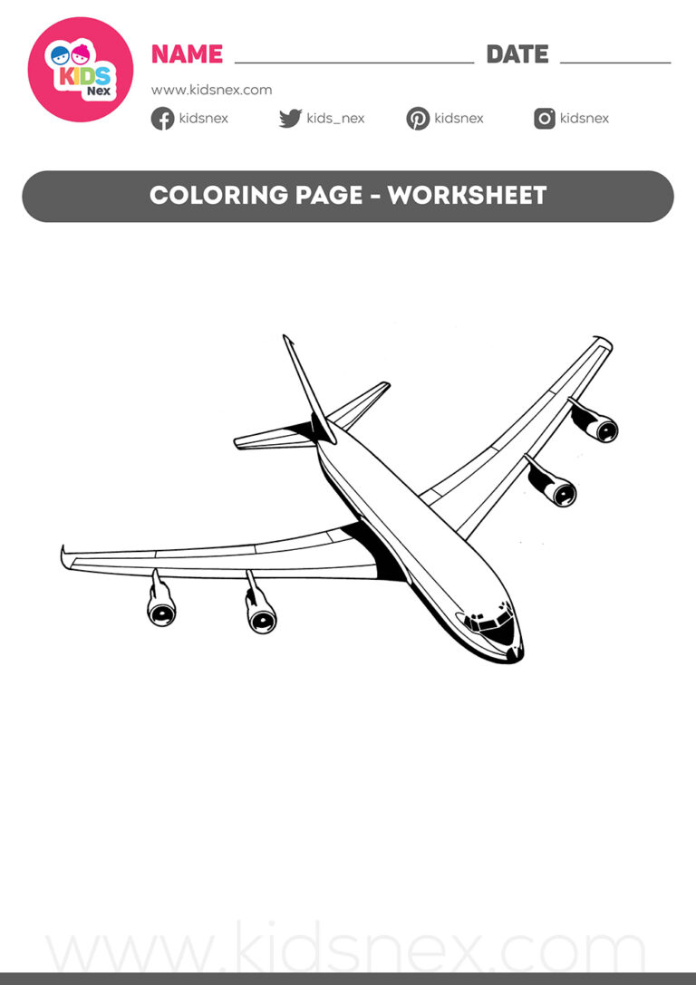 Airplane Coloring Page - Free Printable PDF | KidsNex
