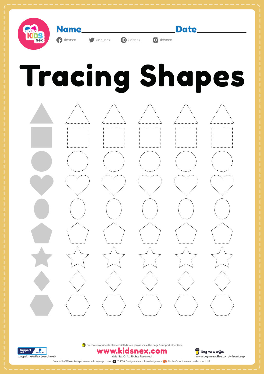 Tracing Pattern Sleeping Line Worksheet - Free Printable PDF