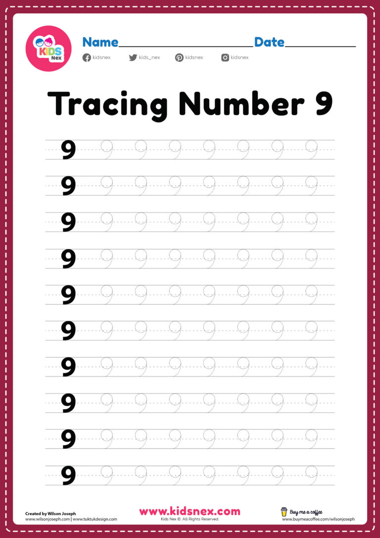 Tracing Numbers 0, 1 to 10 Worksheets