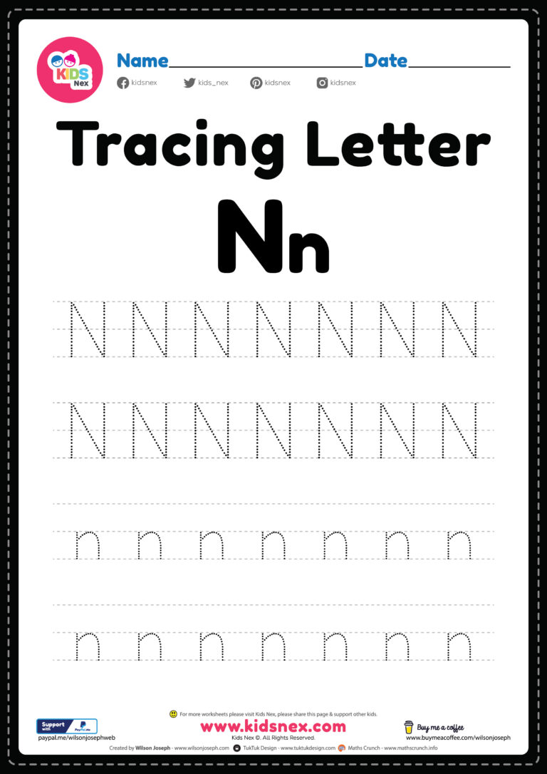 Free Printable Tracing Letter N Alphabet Worksheet PDF Free Printable Tracing Letter N Alphabet Worksheet PDF