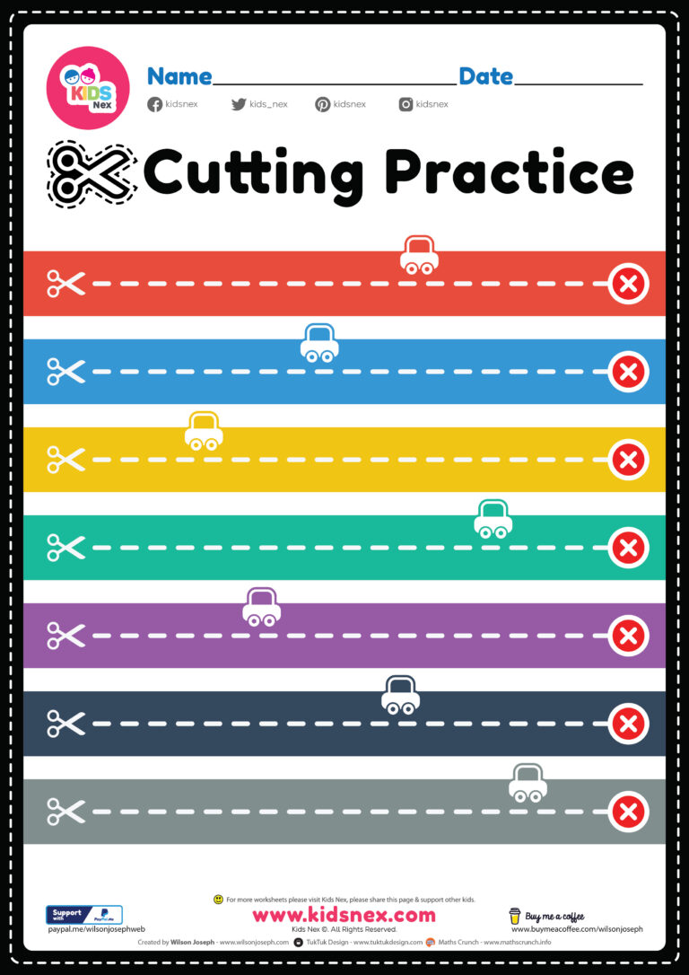 Cutting Practice - Free Printable PDF for Kids Activities