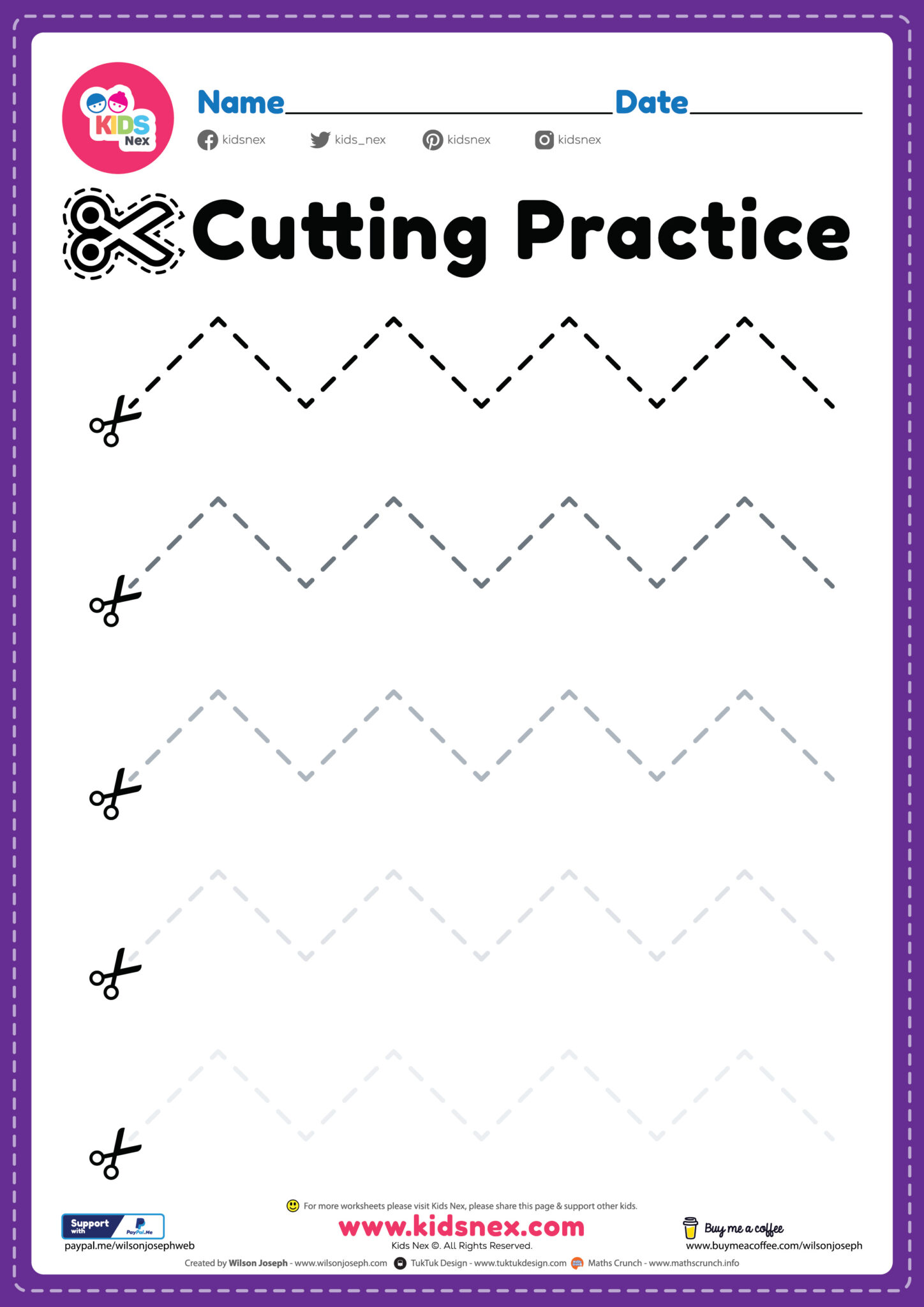 Cutting Practice Kindergarten Free Printable PDF For Kids Cutting Practice Kindergarten Free Printable PDF For Kids