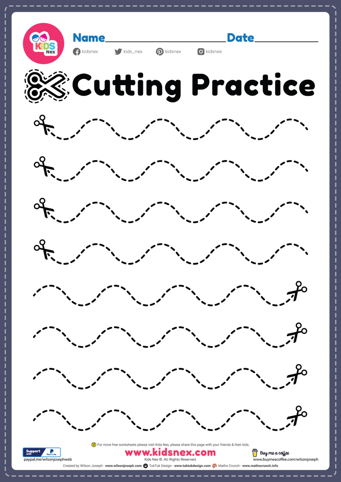 Cutting Activities for Preschool Kids - Free Printable PDF