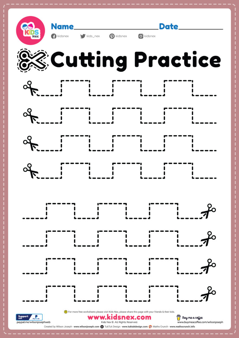 Kids Cutting Activity for Preschool - Free Printable PDF