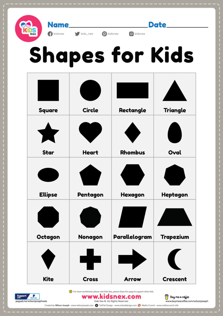 Learning Shapes for Toddlers - Free Printable PDF for Kids