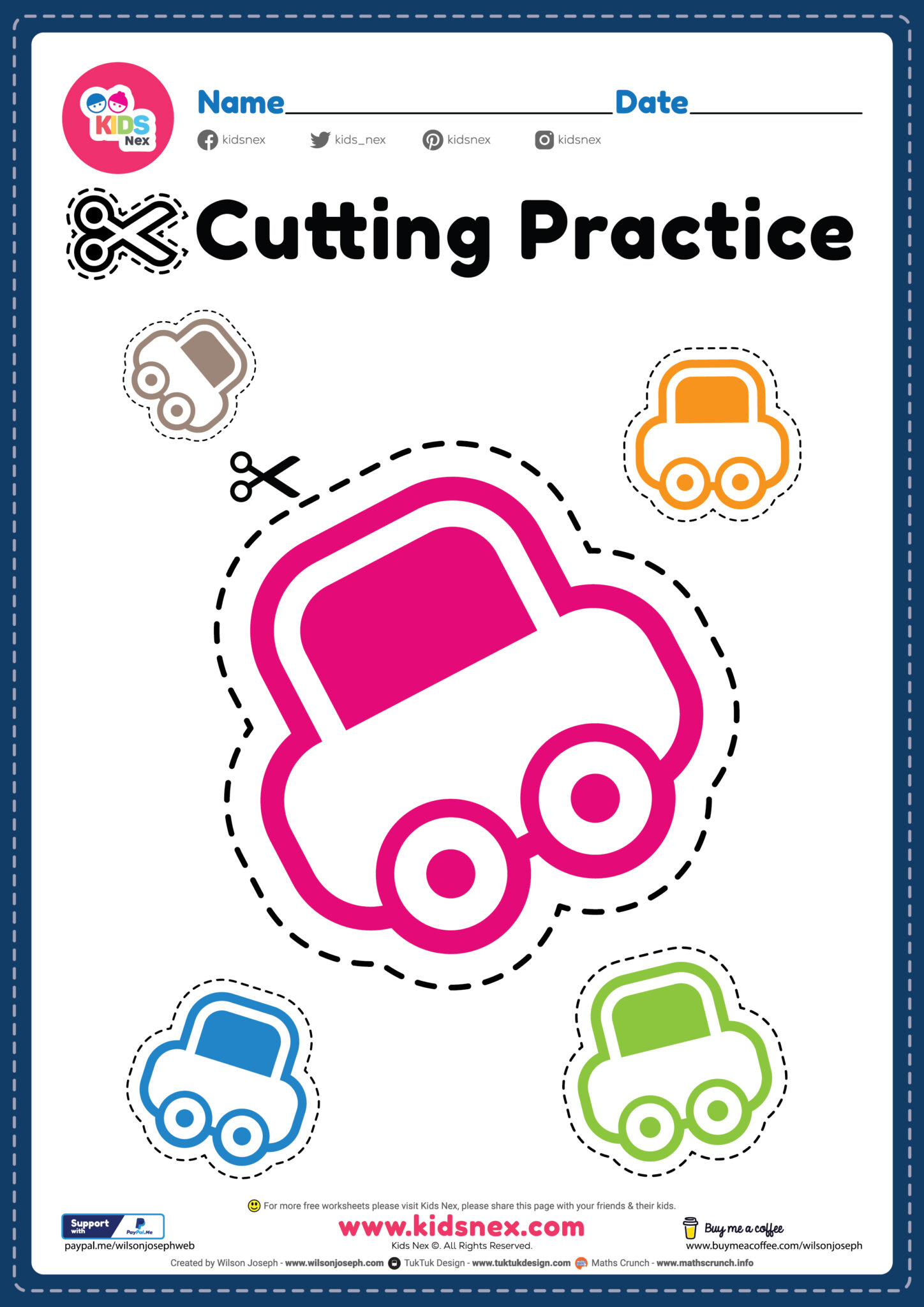 Scissor Practice - Free Printable PDF for Preschool Kids