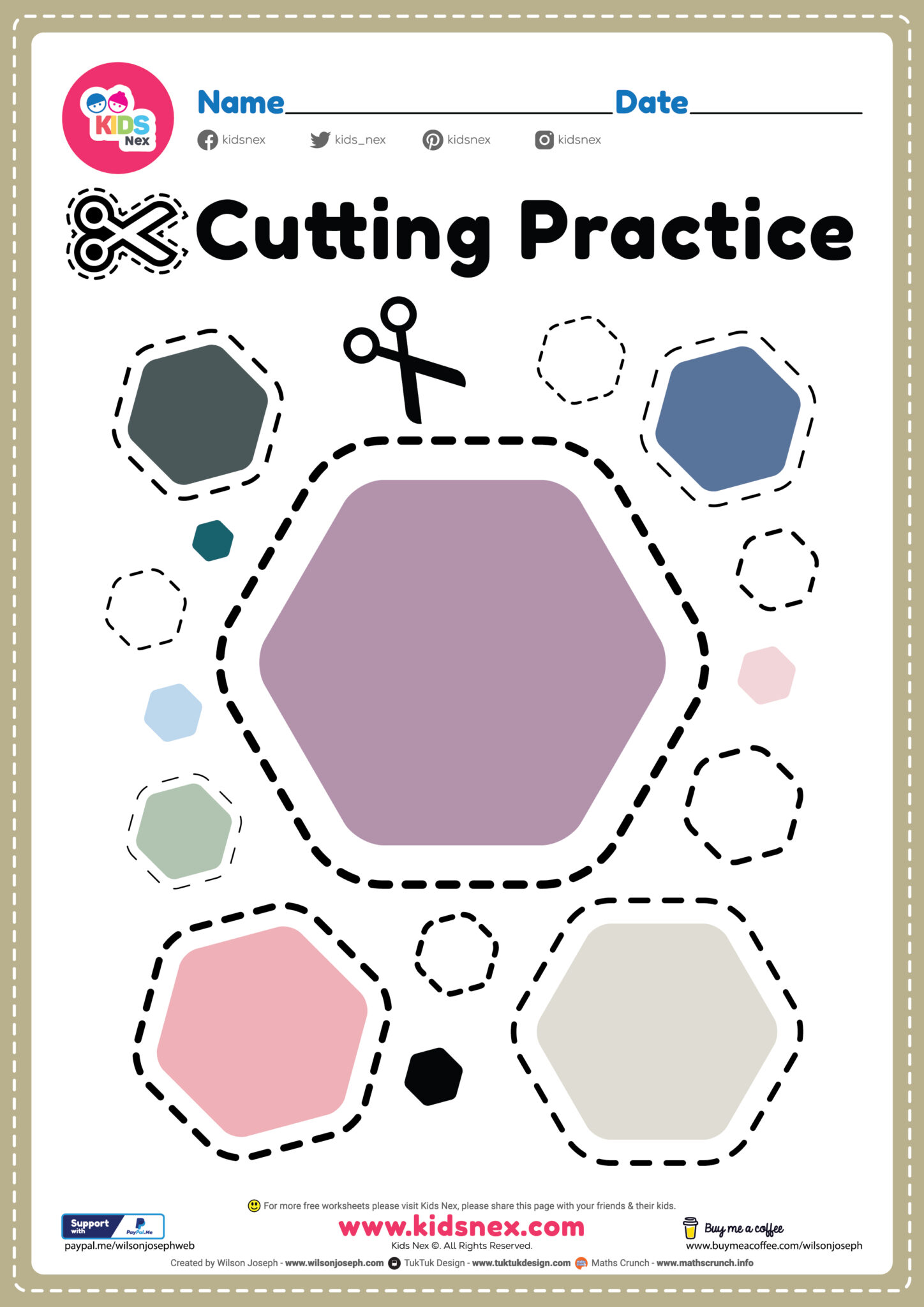 Cutting Activity for Toddlers - Free Printable PDF for Kids