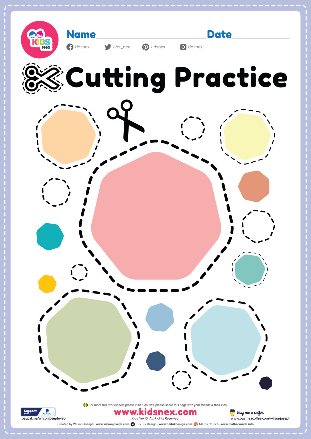 Scissor Practice Sheets - Free Printable PDF for Kids