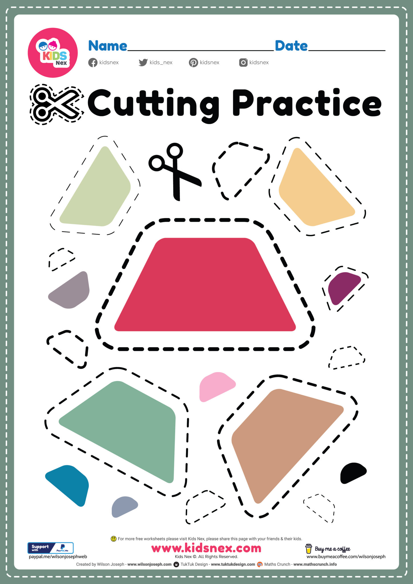 Scissor Practice Kindergarten - Free Printable PDF for Kids