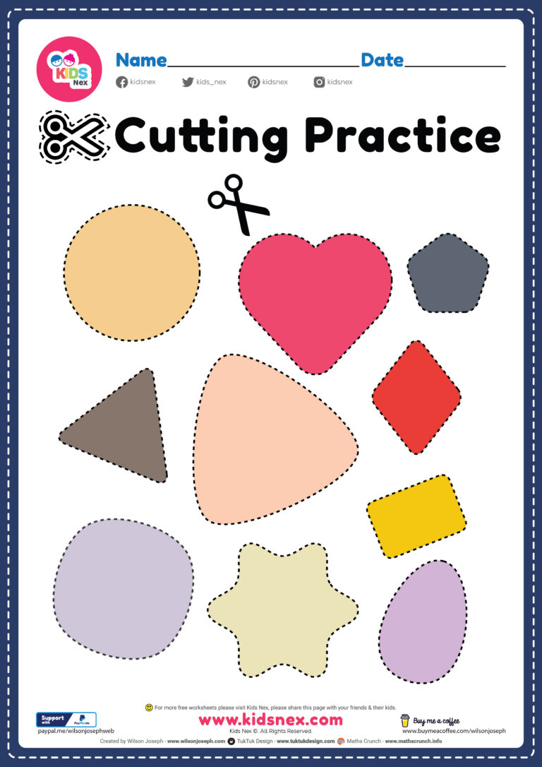 Cut Activity for Preschool - Free Printable PDF for Kids