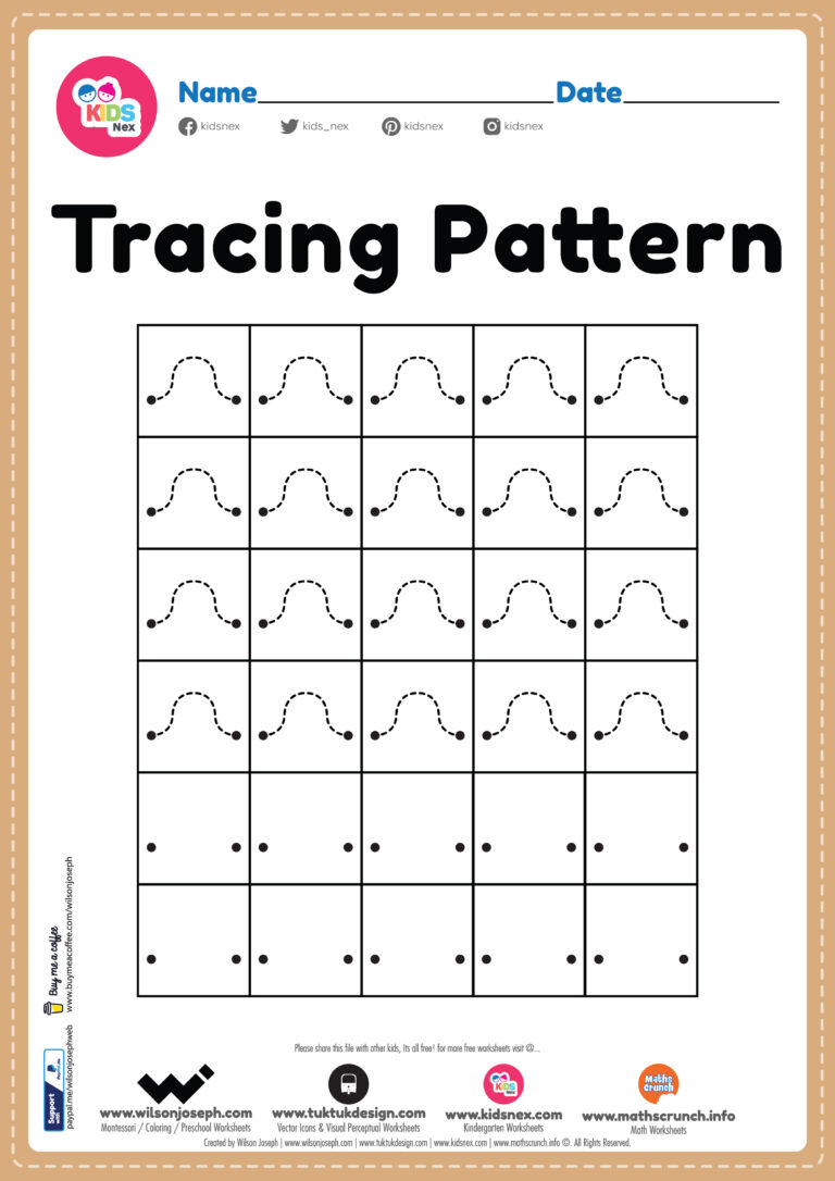 Tracing Pattern Wave Lines - Free Printable PDF Worksheet