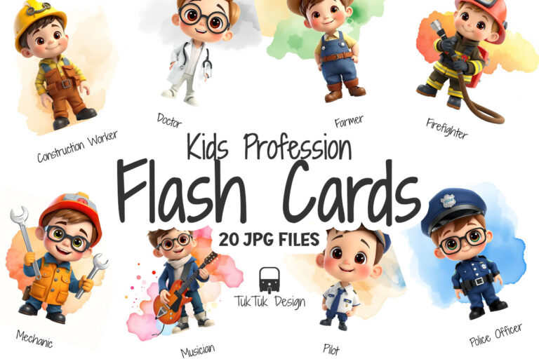 Kids Profession Flashcards – Printable Career Learning Cards
